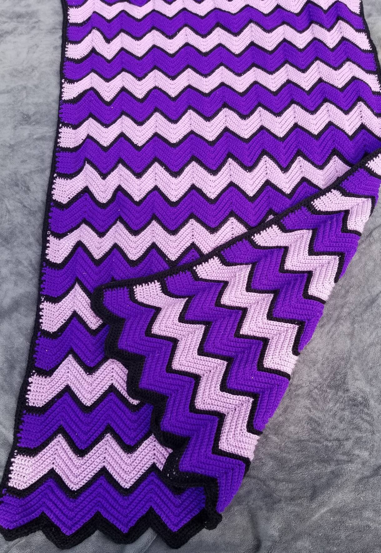 Large Throw Afghan Blanket, Purple Bedding, Couch Throw, Twin Bedding ...