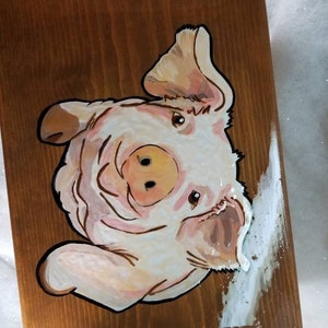 Pig Storage Box, Wooden Box W Lid, Treasure Storage, Book Box, Writing ...