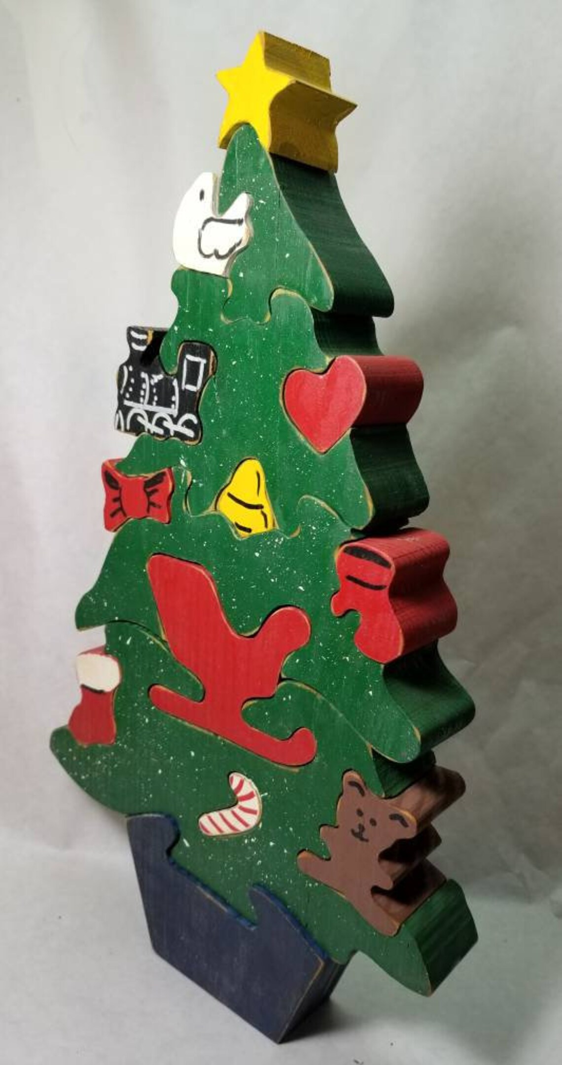 Christmas Tree Wood Puzzle, Christmas Decor, Christmas Tree, Holiday ...