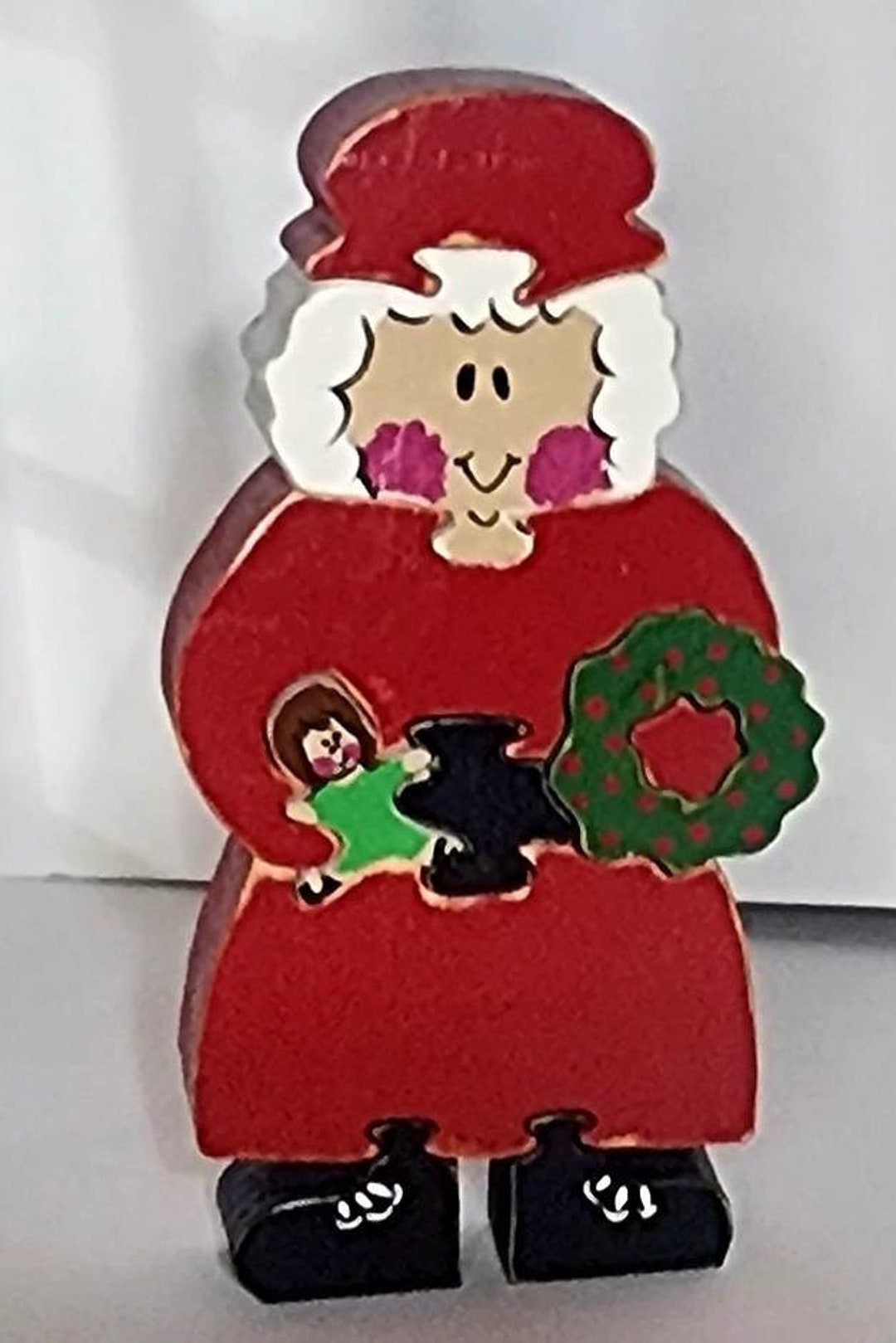 Mrs. Claus Wood Puzzle, Christmas Decor, Mrs. Claus, Holiday Decor ...