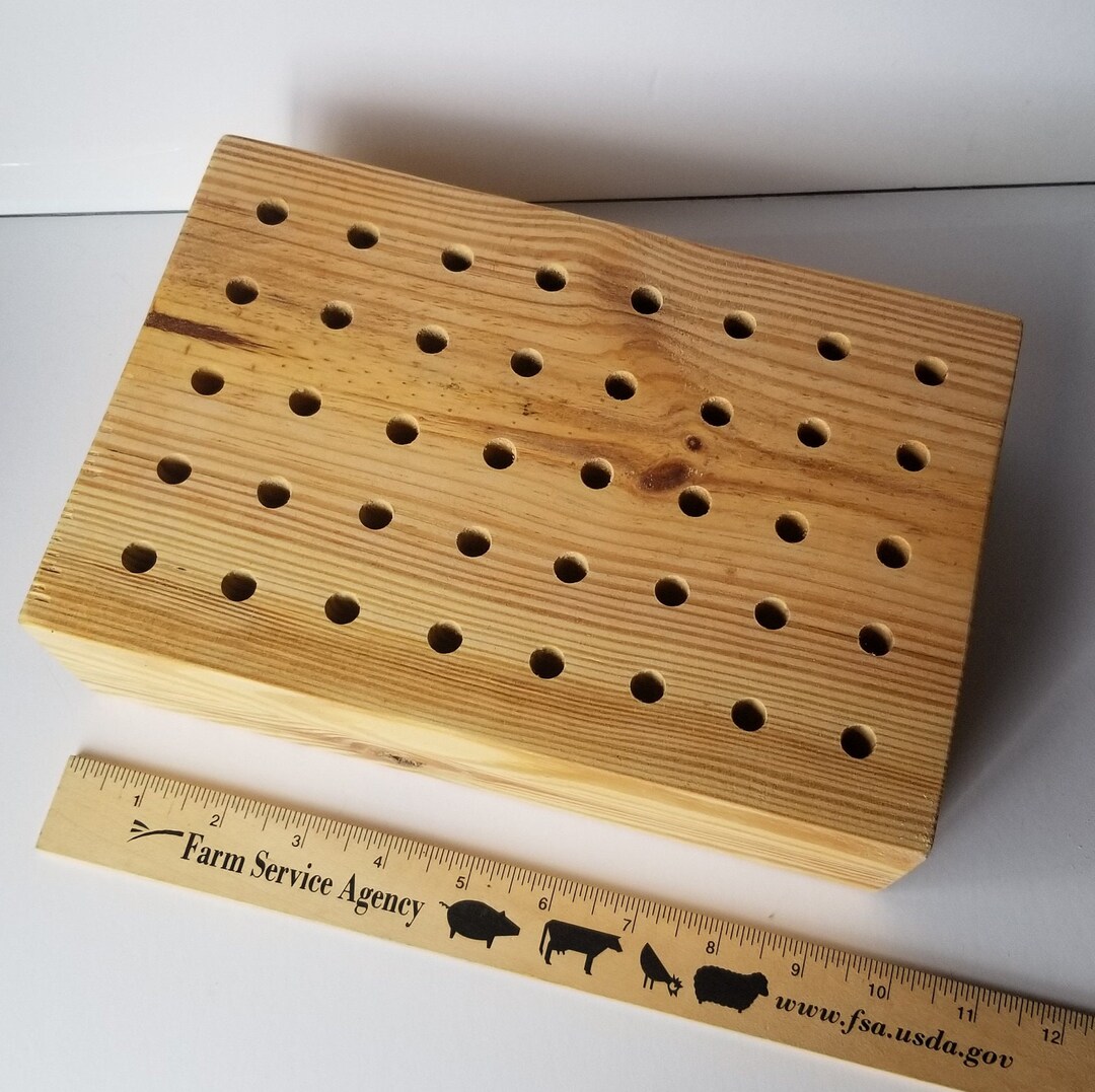 Large Pencil Block. Desk Pencil Holder, Artist Tool, Teacher Helper ...