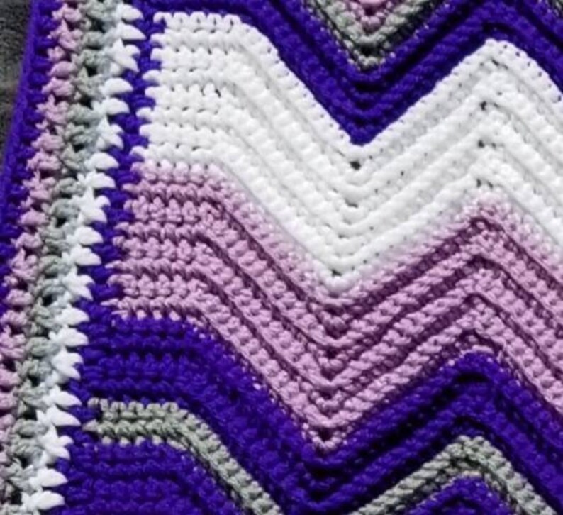 Large Throw Afghan Blanket, Purple Bedding, Couch Throw, Twin Bedding ...