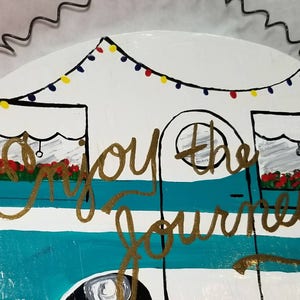Camping Sign, Camper "enjoy the Journey ", Mini Camper, RV Living, Sign ...