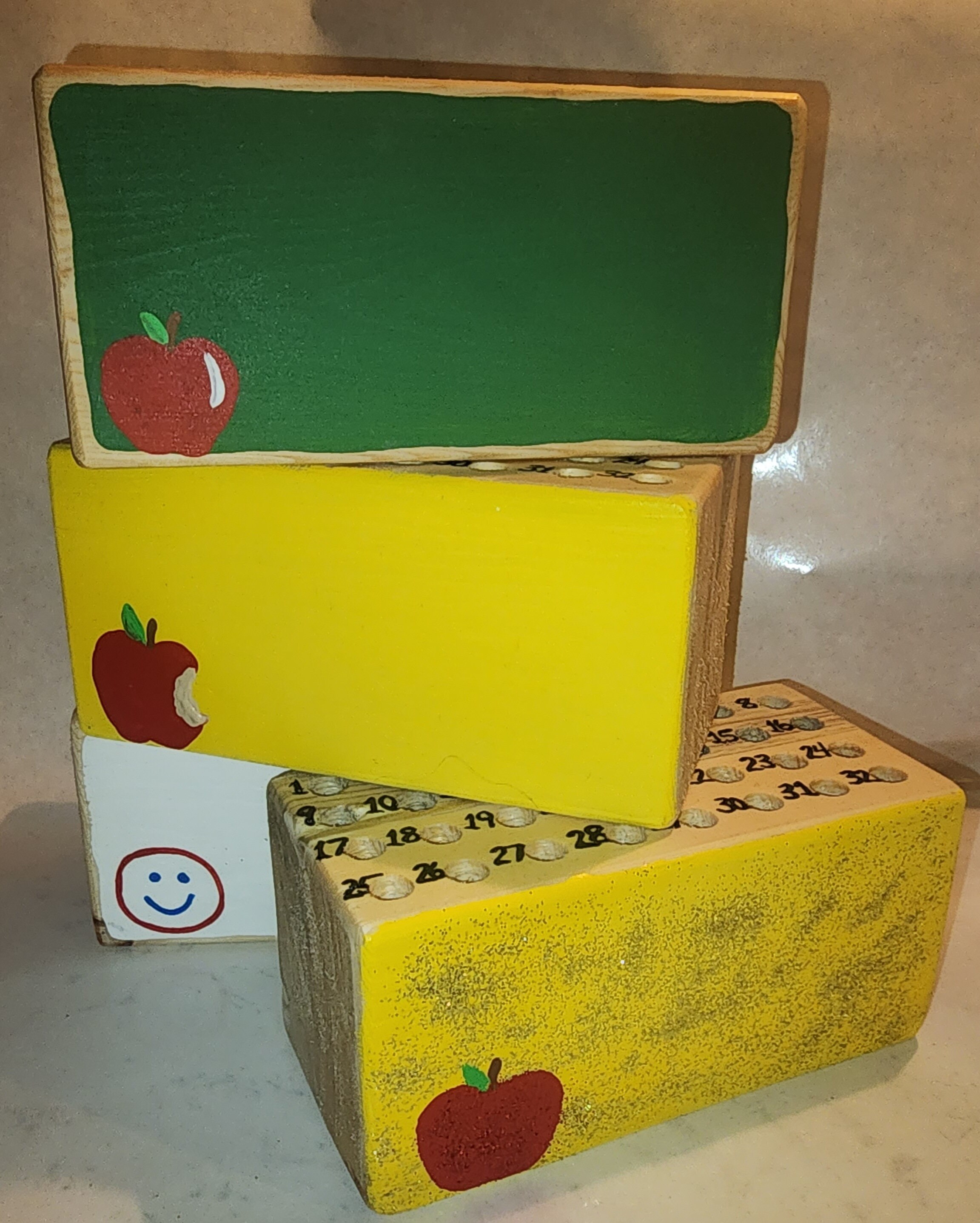Teacher Gift, Pencil Holder, Numbered, Personalized Wood Block, School ...