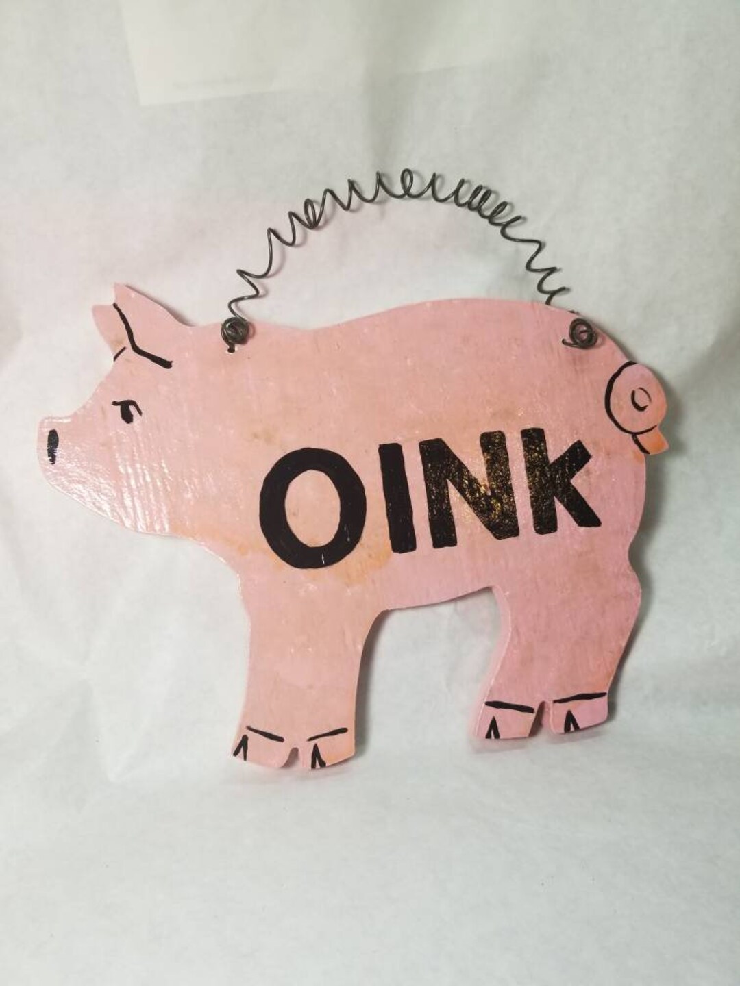 Country Pig Sign, Pig, Door Hanger, Farm Sign, Wire Hung Wood Sign ...