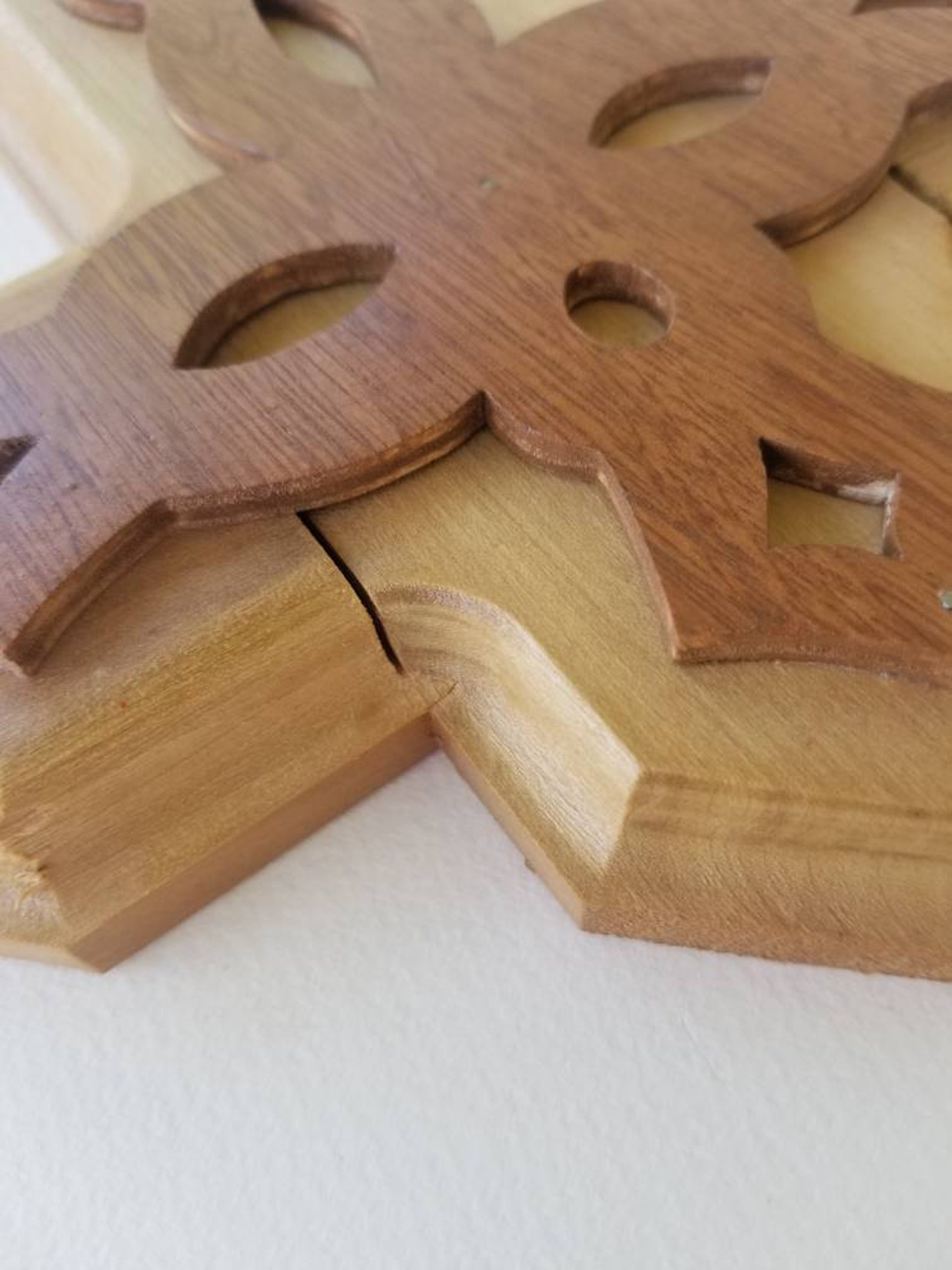 Overlay Cross Wall Hanging, Wood Cross, Poplar With Fruitwood Stain ...