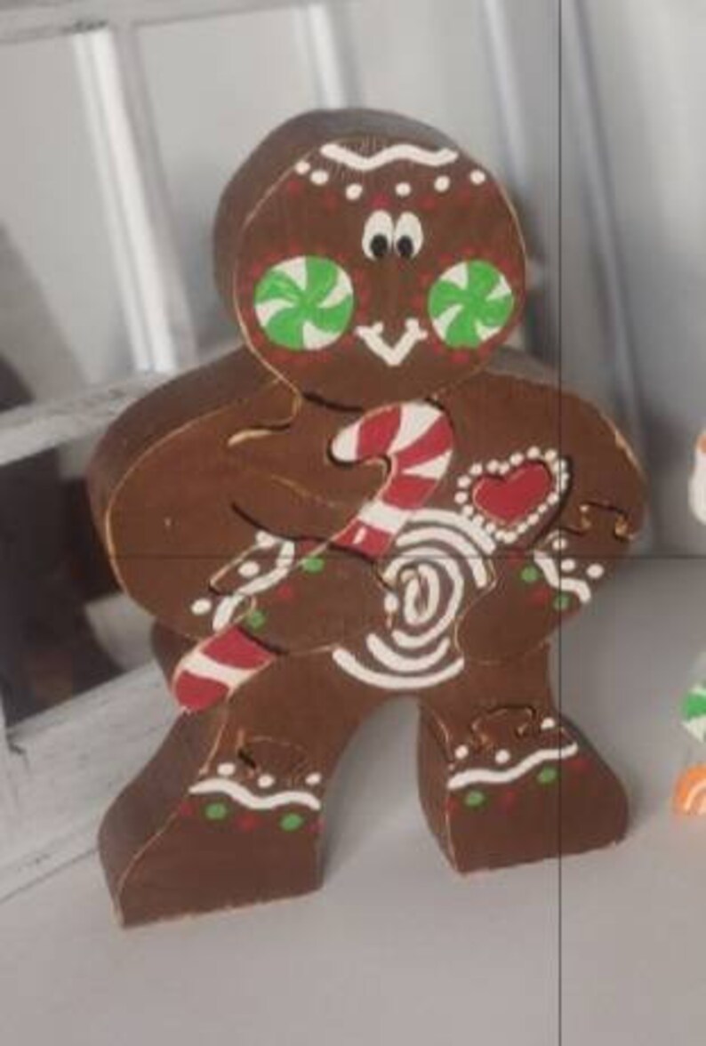 Gingerbread House Gingerbread Man Puzzles Wood Decor - Etsy