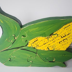 Fall Harvest Corn, Ornamental Corn Puzzle, Freestanding Puzzle, Wooden ...