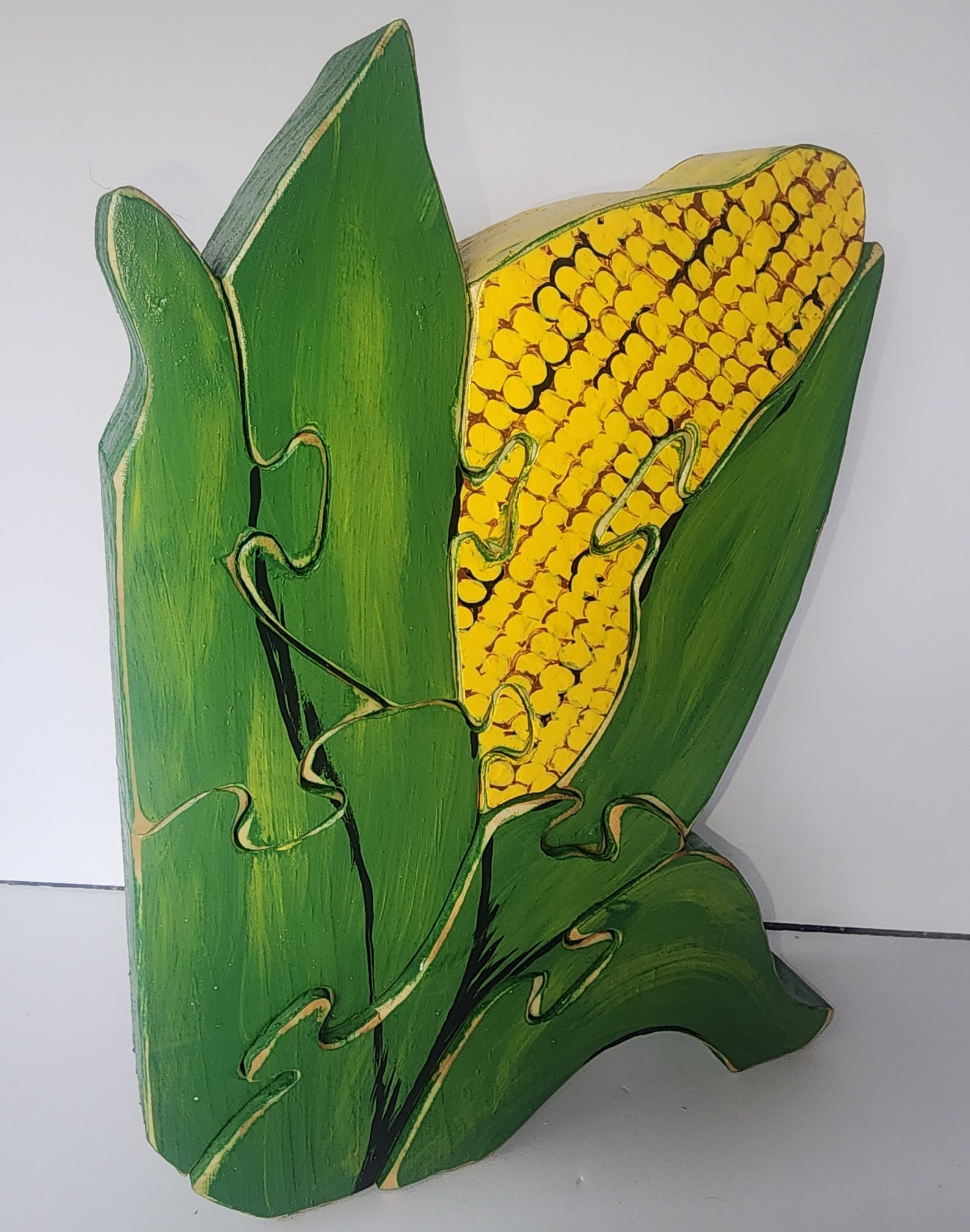 Fall Harvest Corn, Ornamental Corn Puzzle, Freestanding Puzzle, Wooden ...