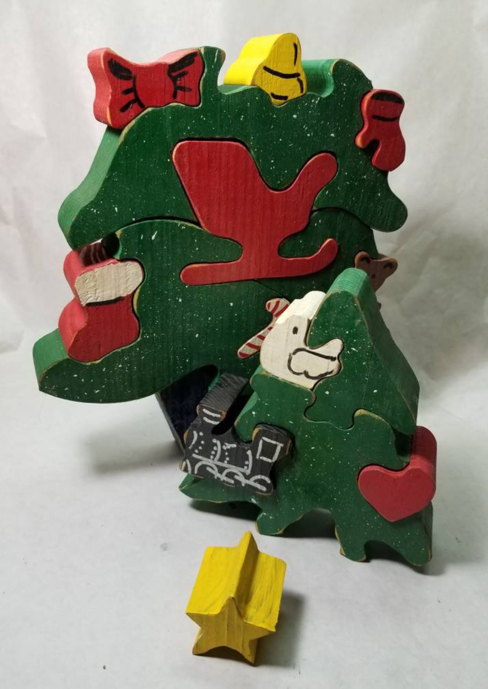 Christmas Tree Wood Puzzle Christmas Decor Christmas Tree - Etsy