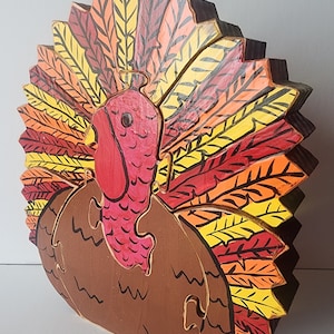 Turkey Puzzle, Thanksgiving Decor, Hostess Gift, Wooden Puzzle ...