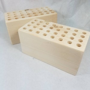 Unfinished Pencil Block, 32 Hole Pencil Holder, 3/8" Diameter Hole ...