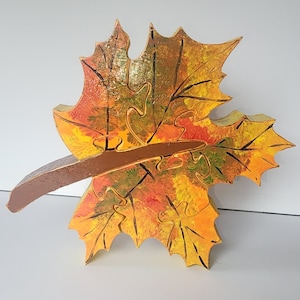 Fall Leaf Puzzle, Table Decoration, Season Decor, Falling Leaf ...