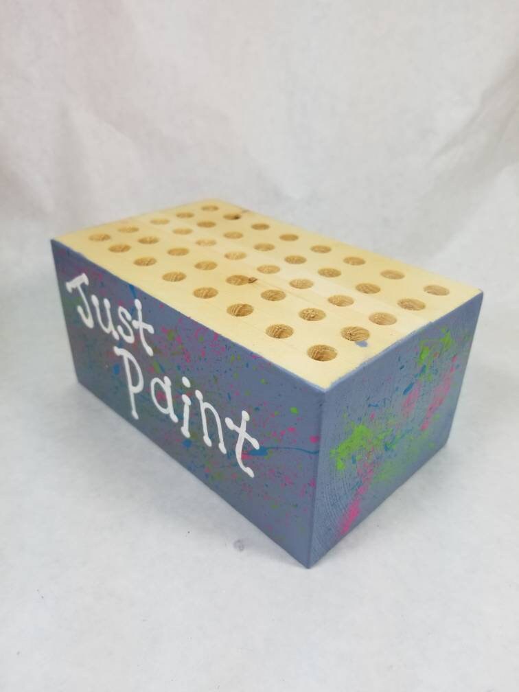 Paint Brush Holder, Artist Block, Brush or Colored Pencil Organizer ...