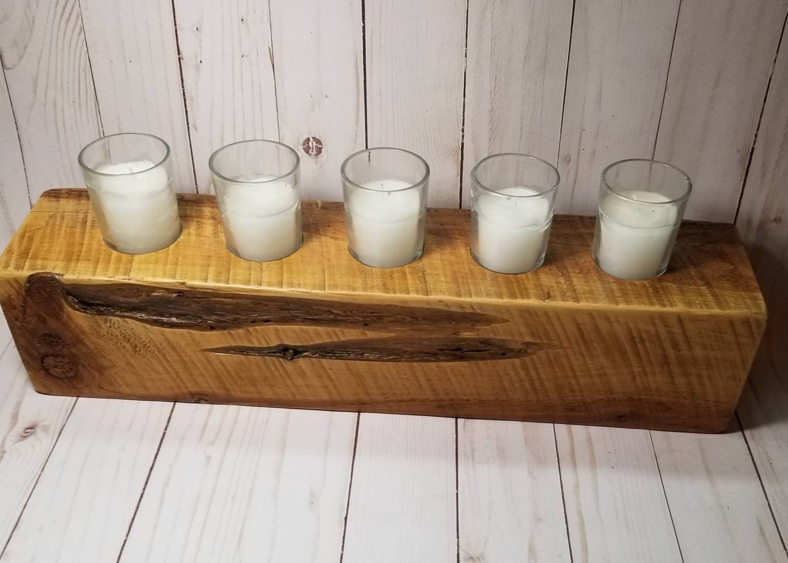 Barn Wood Candle Block, Vintage Barn Timber Decor, Candle Holder ...