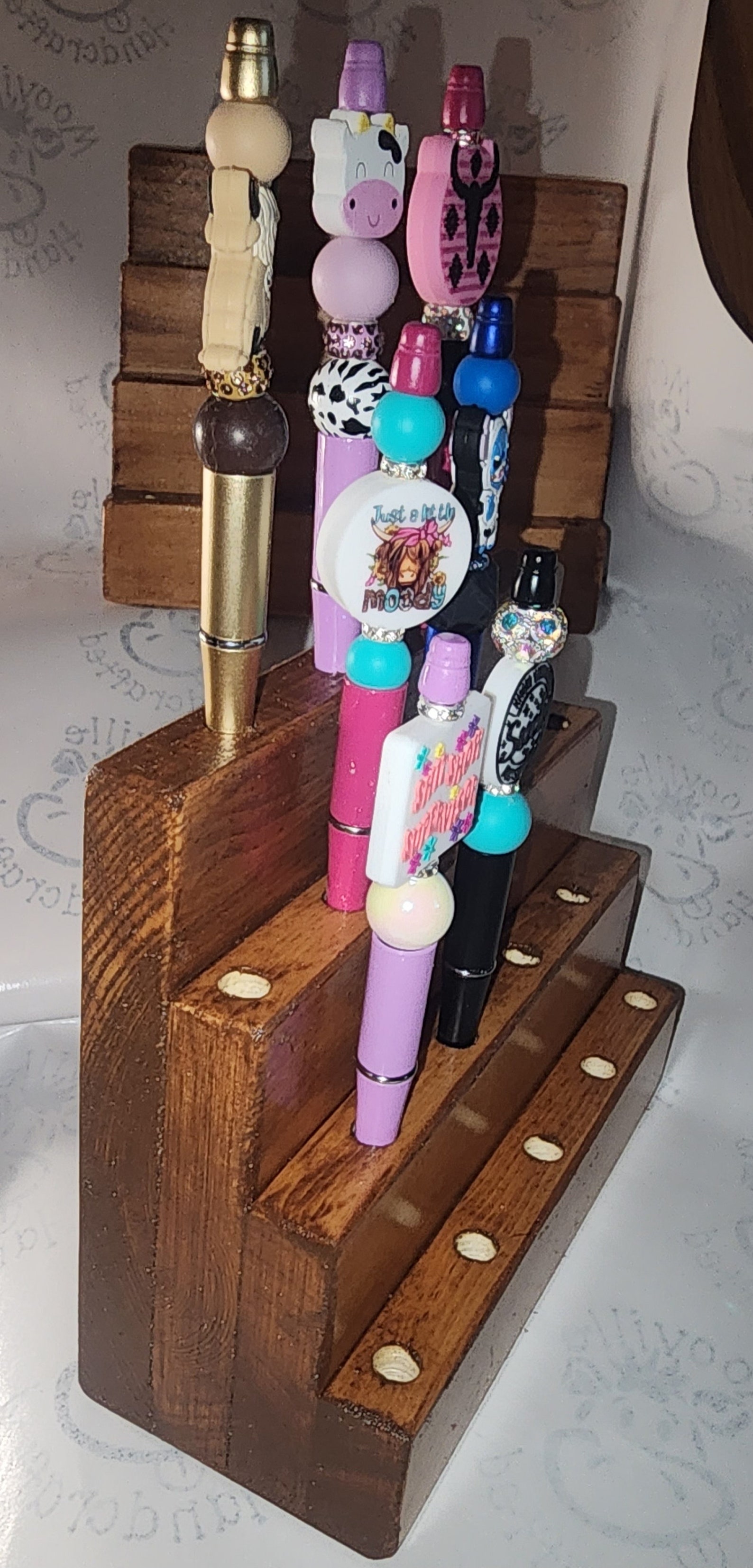 Pen Display, Pen Block, Beaded Pen Case, Stacked Display, Business ...