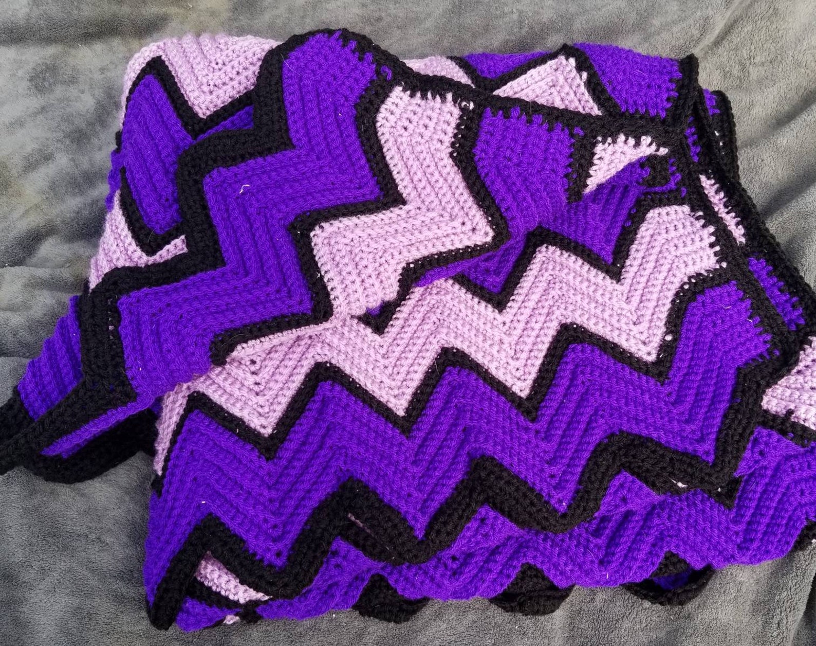 Large Throw Afghan Blanket, Purple Bedding, Couch Throw, Twin Bedding ...