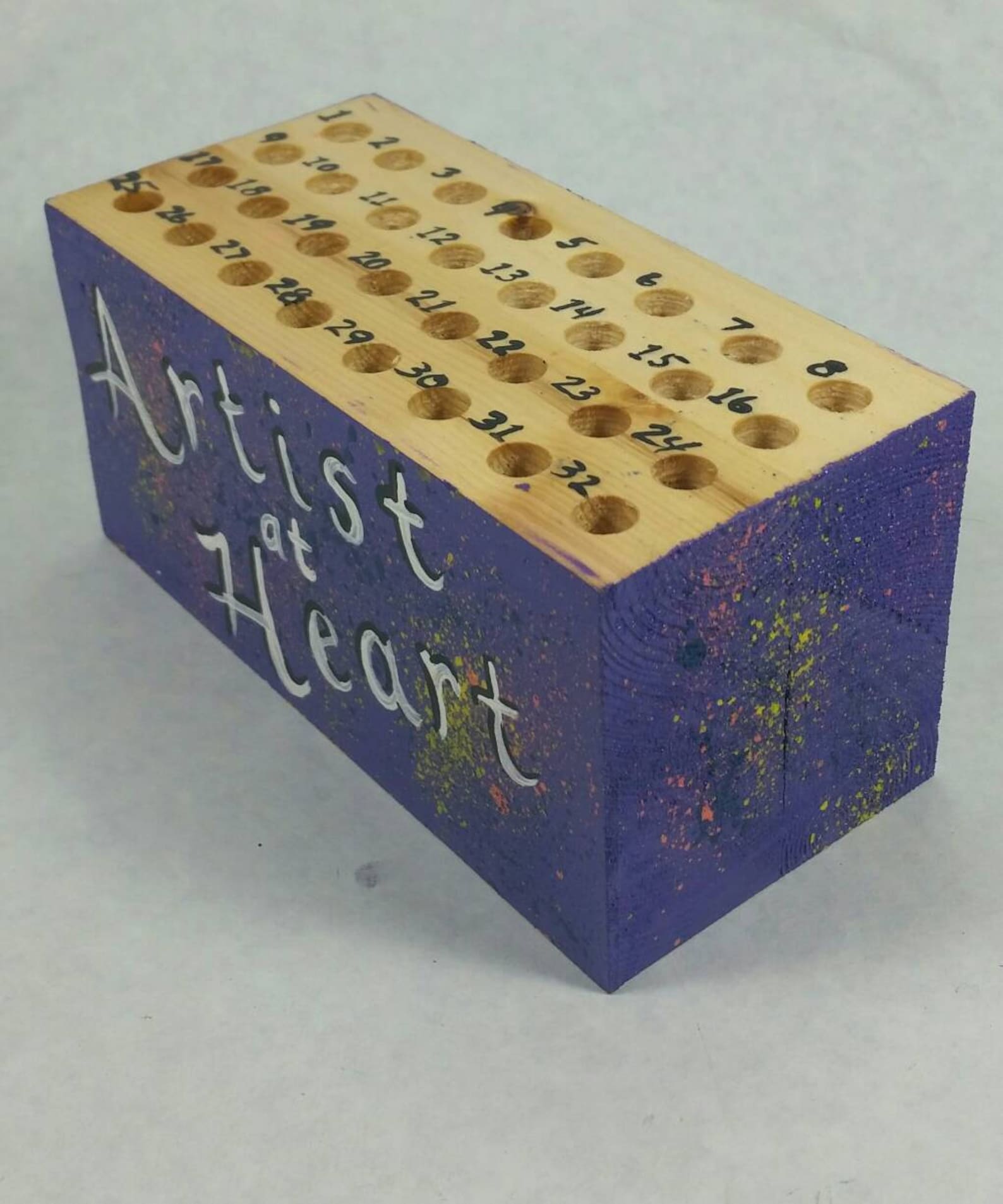 Pencil Block Pencil Holder Purple Artist Colored Pencil - Etsy