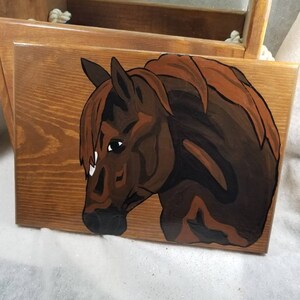 Horse Storage Box, Wooden Box W Lid, Treasure Storage, Book Box ...