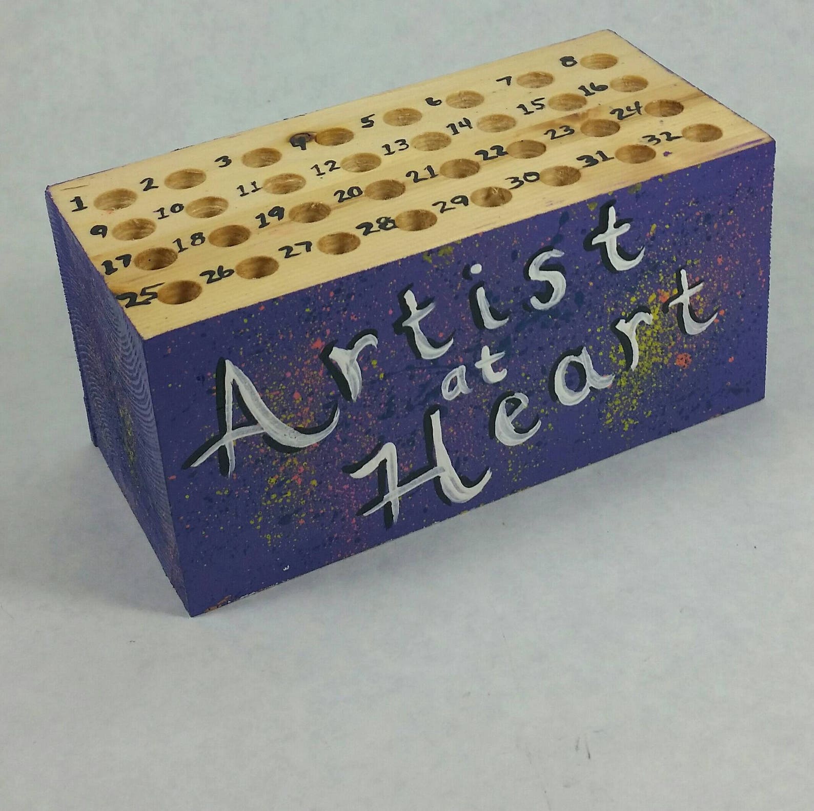 Pencil Block Pencil Holder Purple Artist Colored Pencil - Etsy