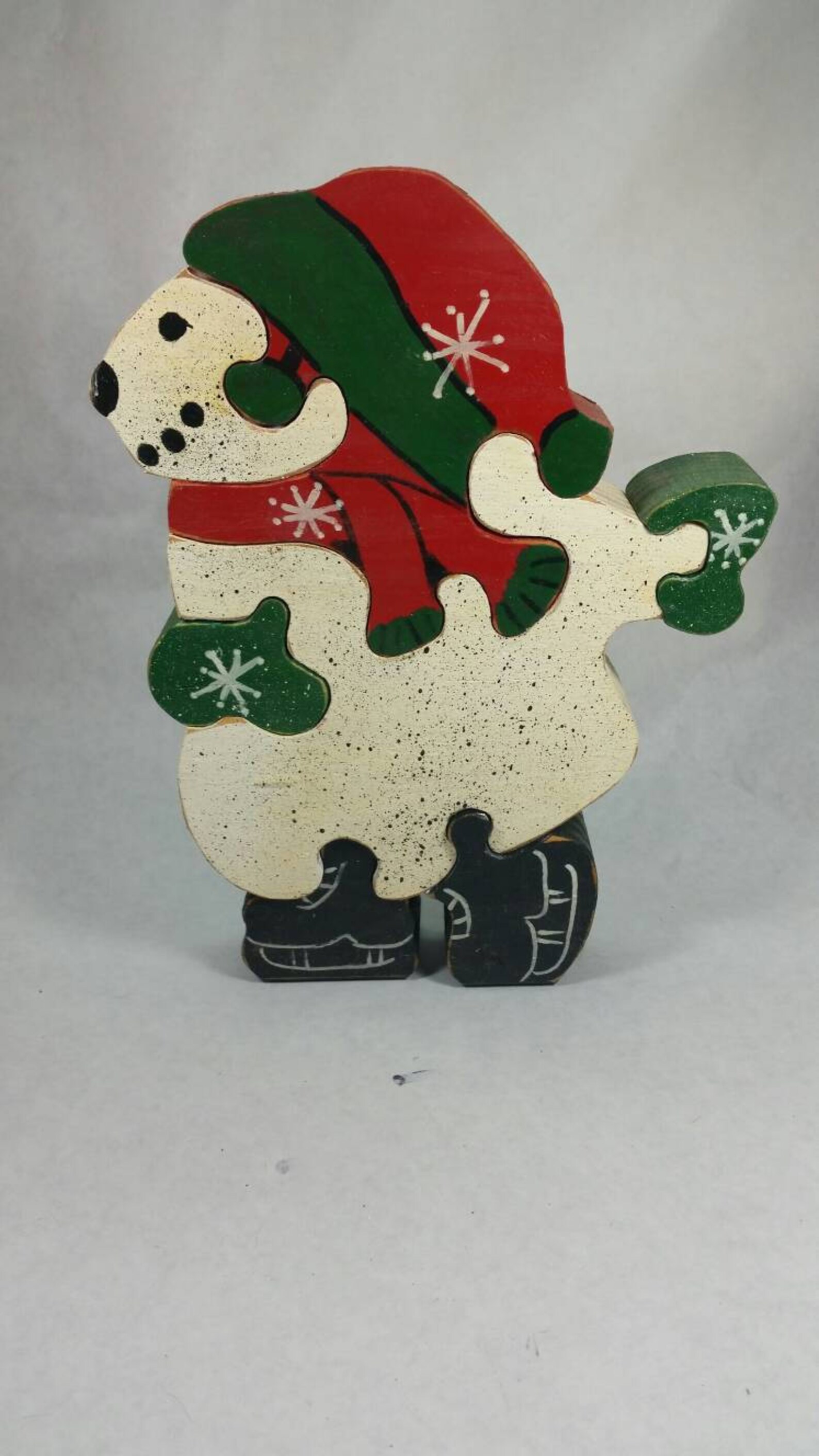 Snowman Puzzle Christmas Decor Snowman Puzzle Holiday Toy - Etsy
