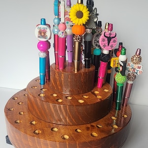 Pen Display Block, Live Sales Display, Beaded Pen Holder, Artist Tool ...