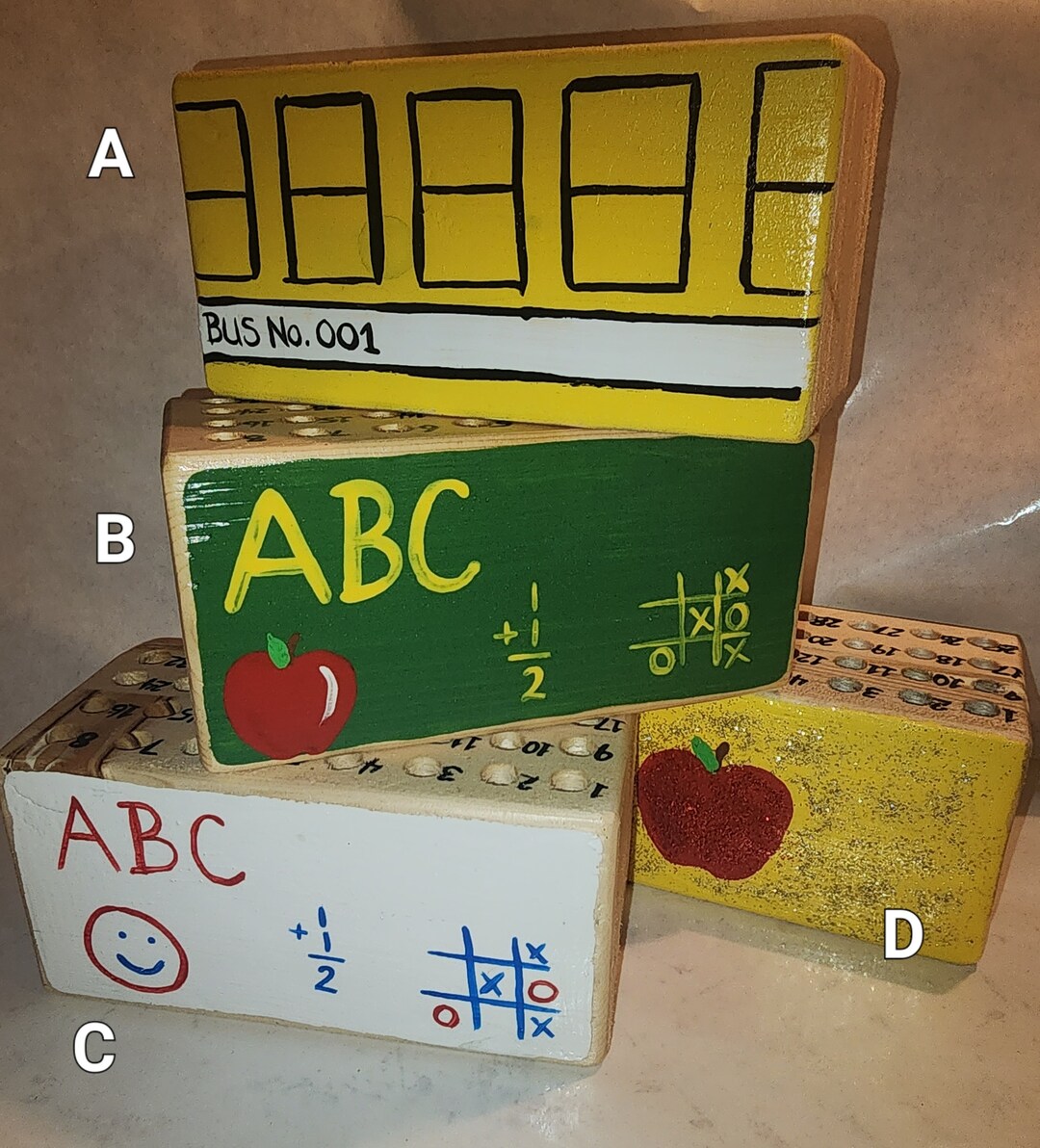 Teacher Gift, Pencil Holder, Numbered, Personalized Wood Block, School ...