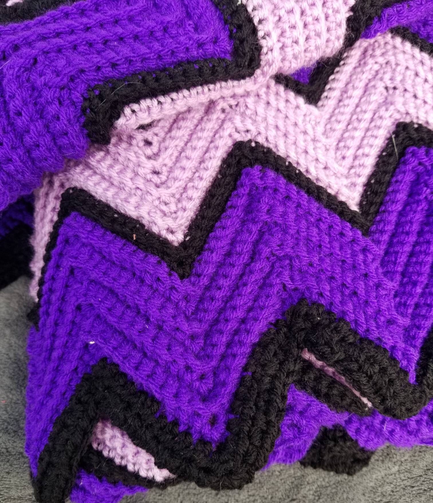 Large Throw Afghan Blanket Purple Bedding Couch Throw Twin | Etsy