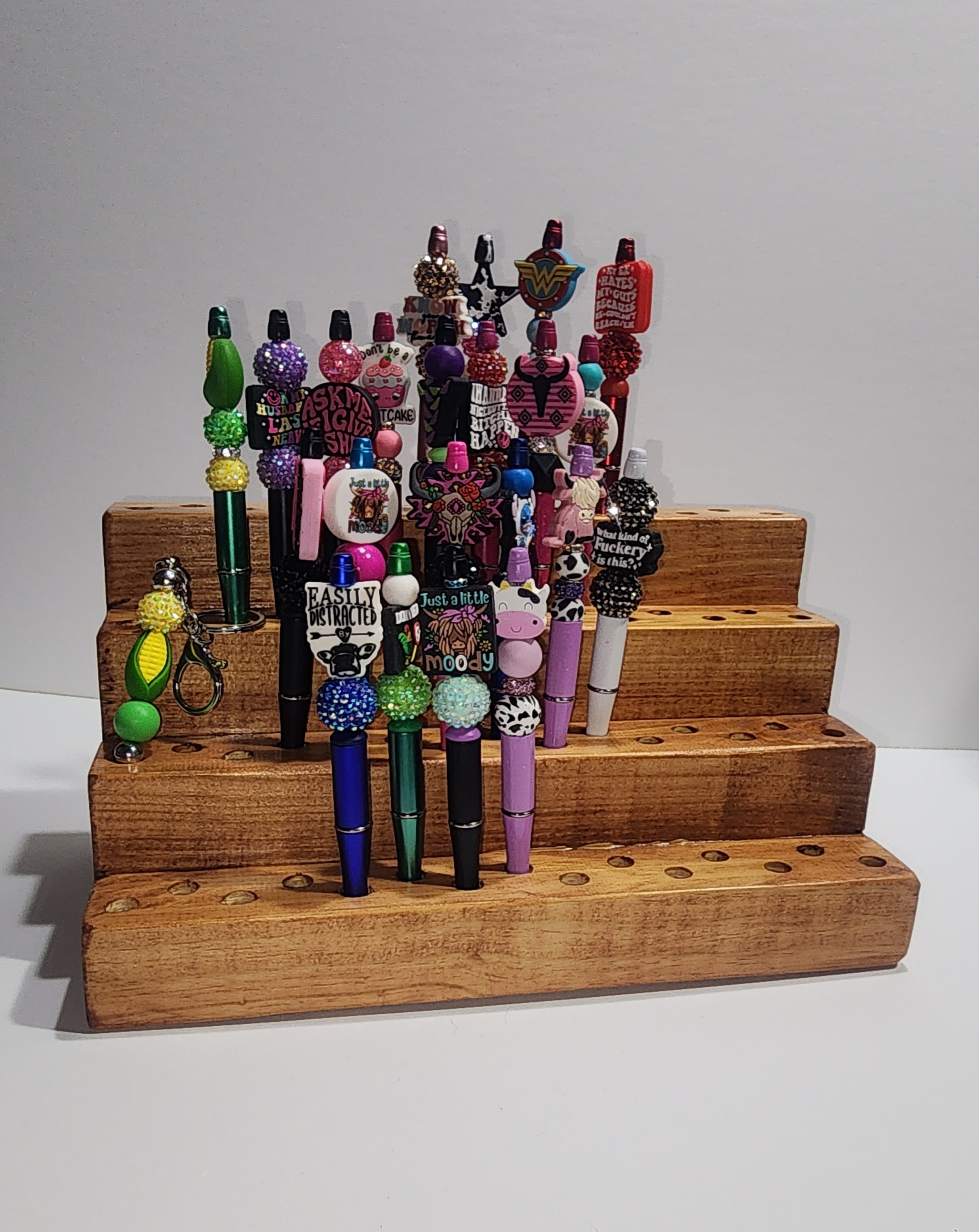 Pen Display, Pen Block, Beaded Pen Case, Stacked Display, Business ...