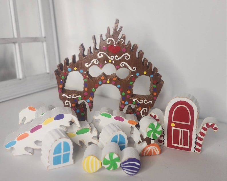 Gingerbread House Gingerbread Man Puzzles Wood Decor - Etsy