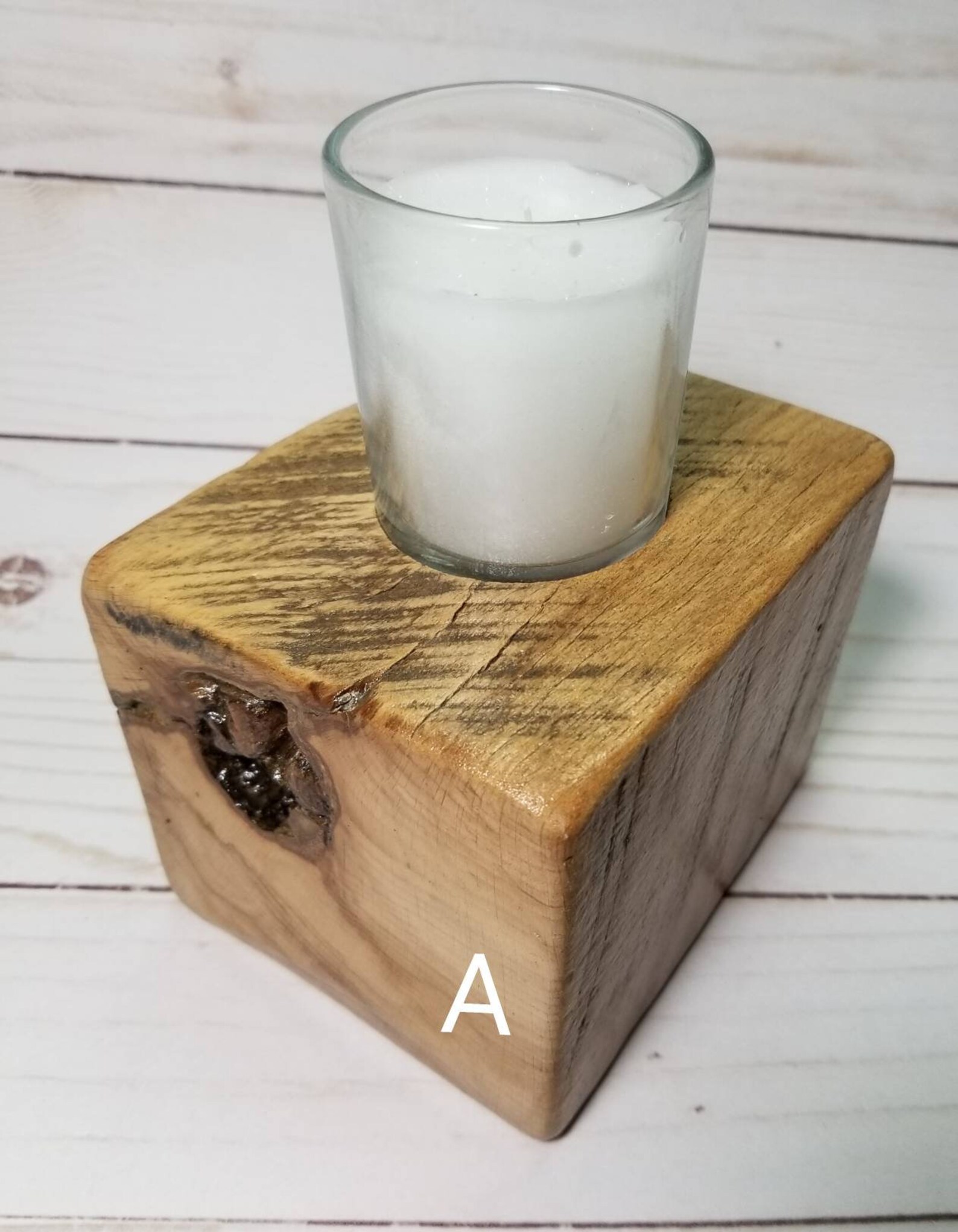 Barn Wood Candle Block, Vintage Barn Timber Decor, Candle Holder ...