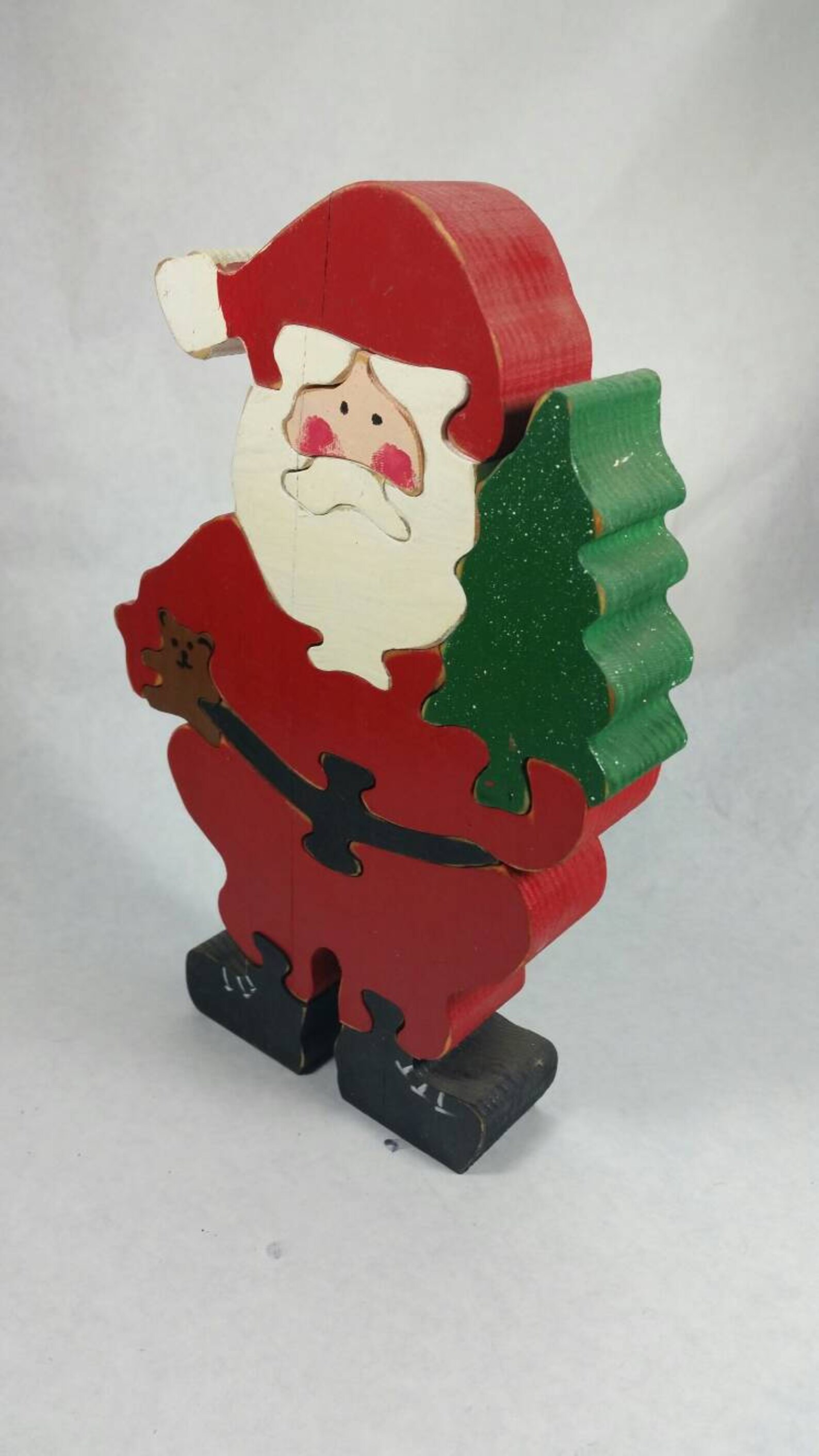 Santa Wood Puzzle Christmas Decor Santa Claus Holiday Toy - Etsy