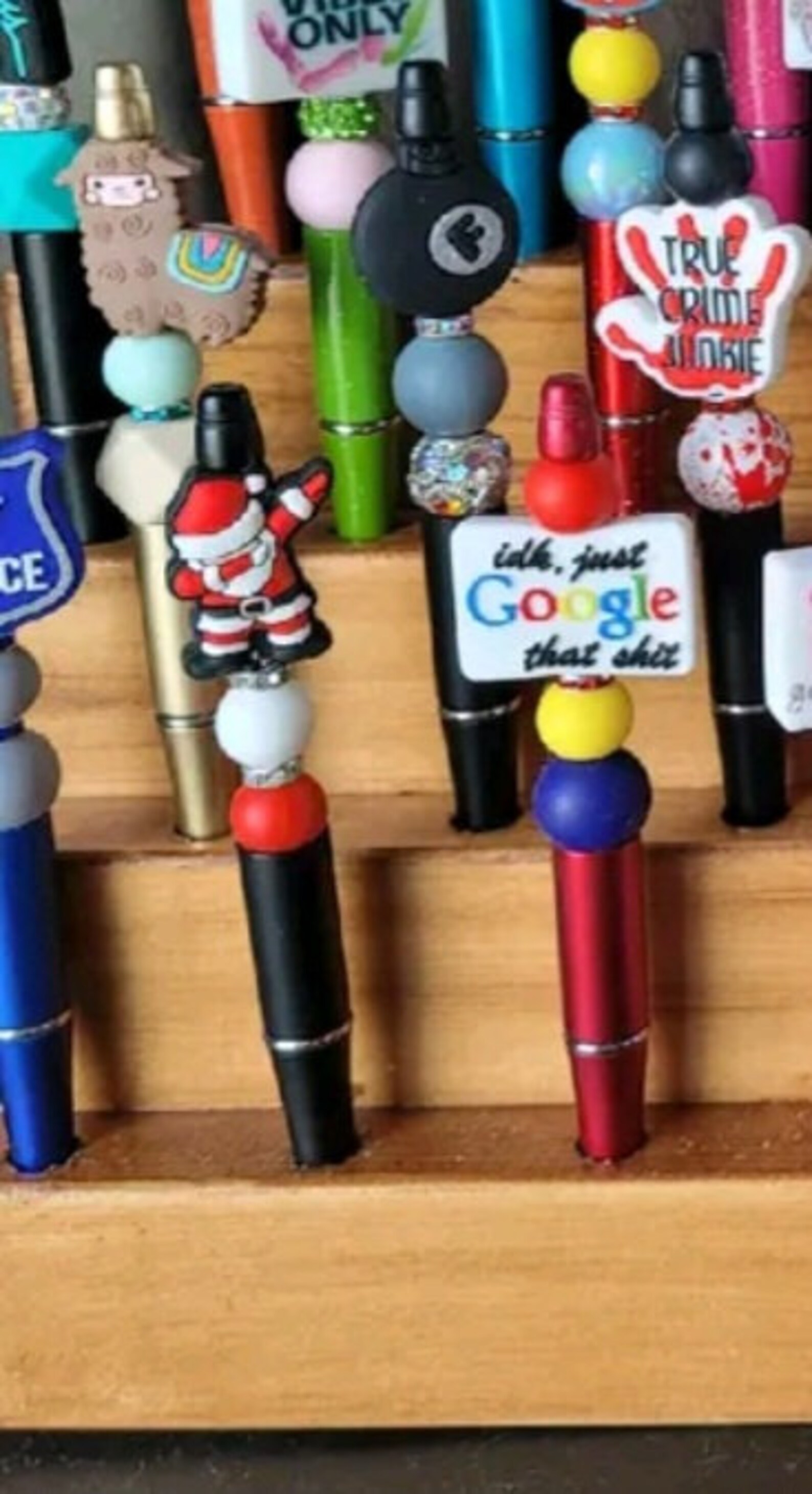 Pen Display, Pen Block, Beaded Pen Case, Stacked Display, Business ...