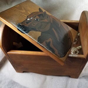 Horse Storage Box, Wooden Box W Lid, Treasure Storage, Book Box ...