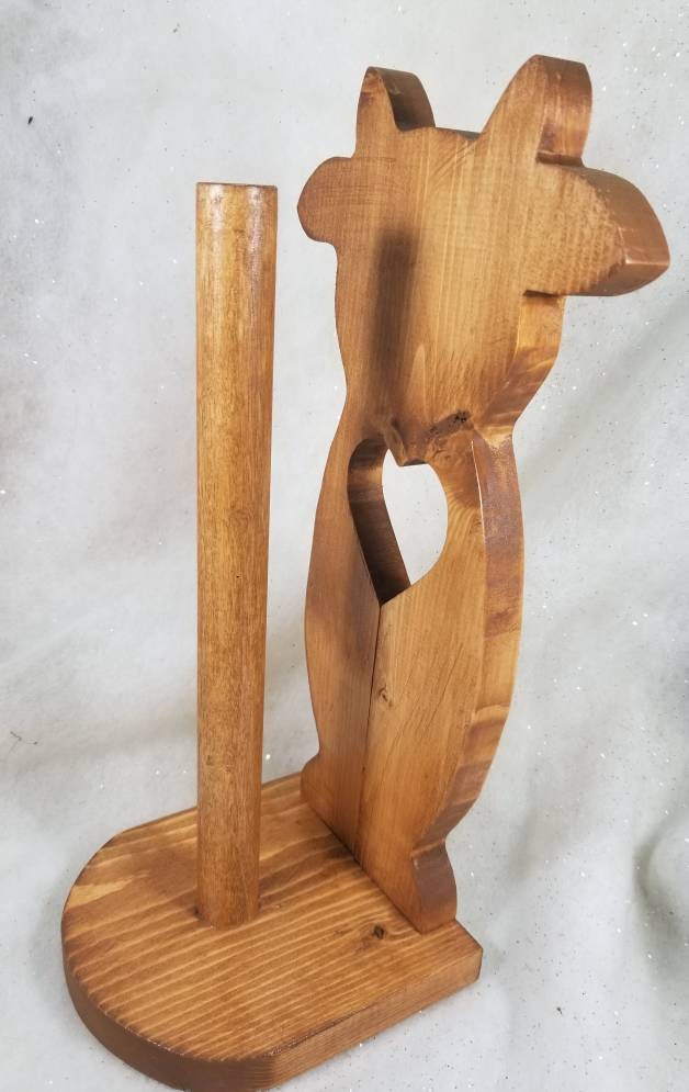 Farm House Wood Decor Cow Paper Towel Holder Counter Top | Etsy