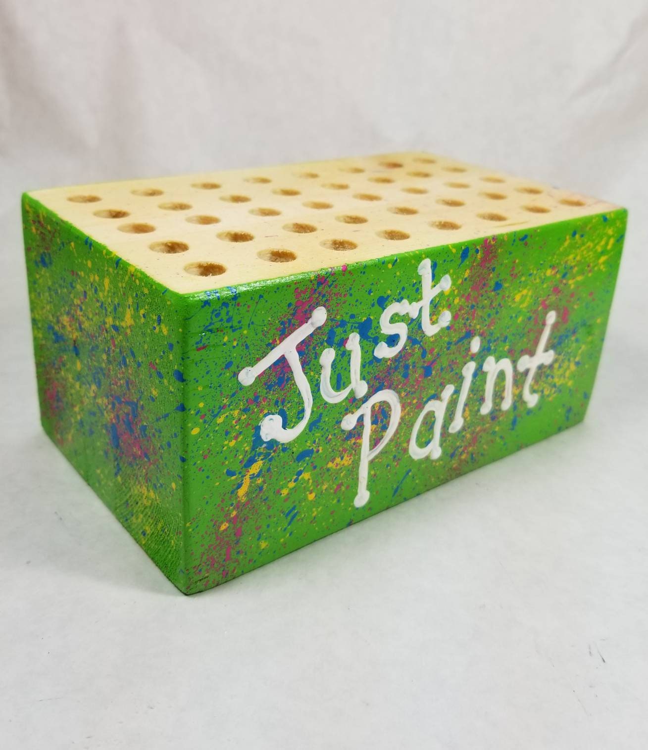 Paint Brush Holder, Artist Block, Brush or Colored Pencil Organizer ...