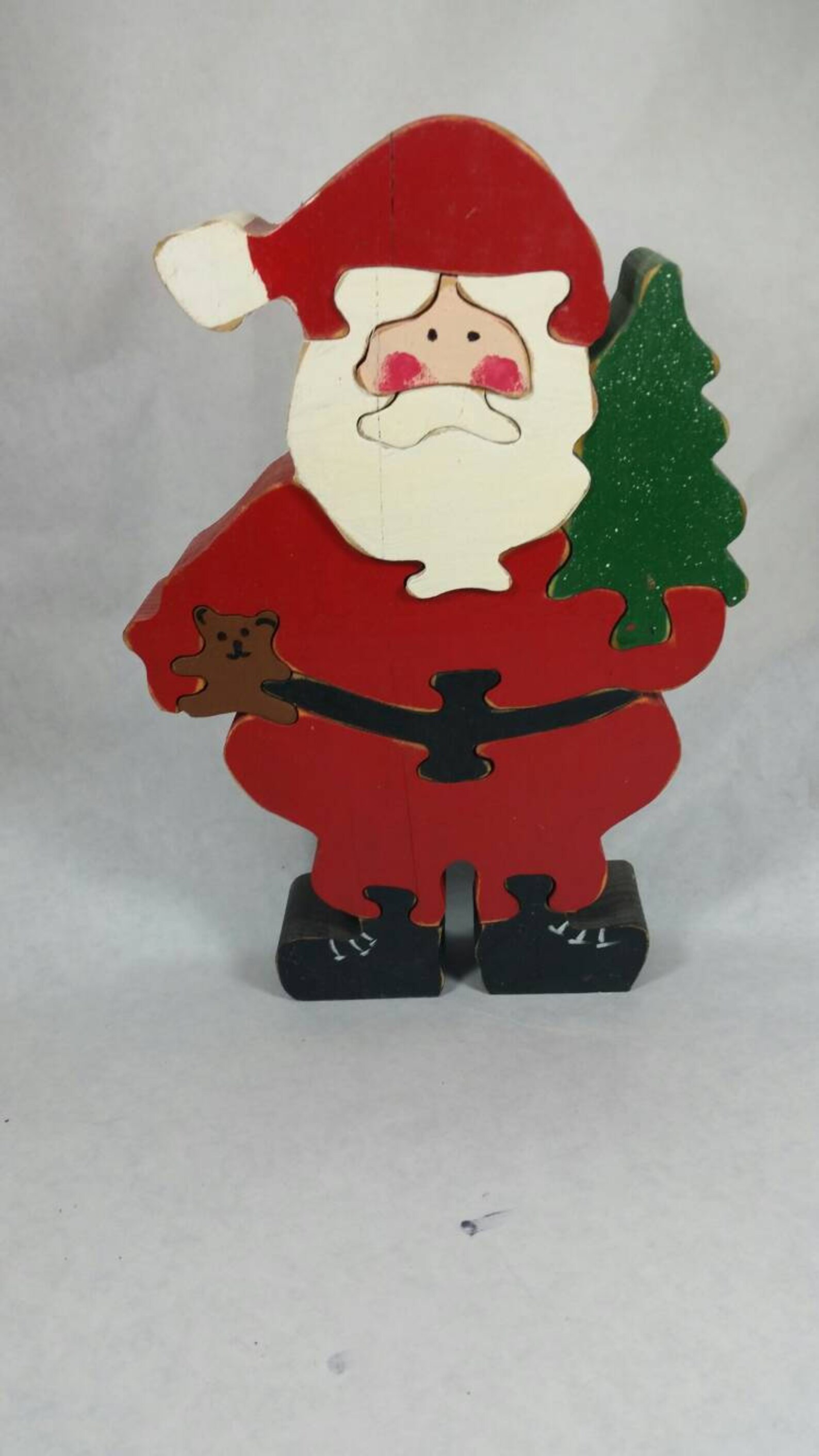 Santa Wood Puzzle Christmas Decor Santa Claus Holiday Toy - Etsy