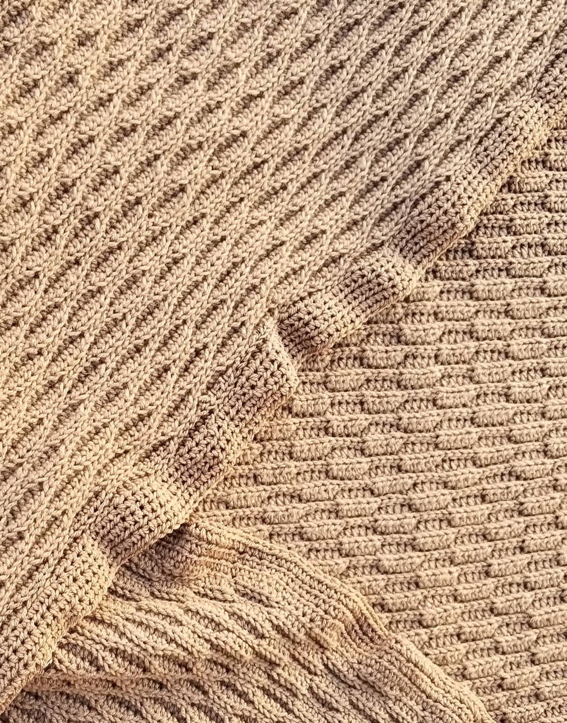 Café Brown Wave Blanket Crochet Afghan Full Size Bedding - Etsy