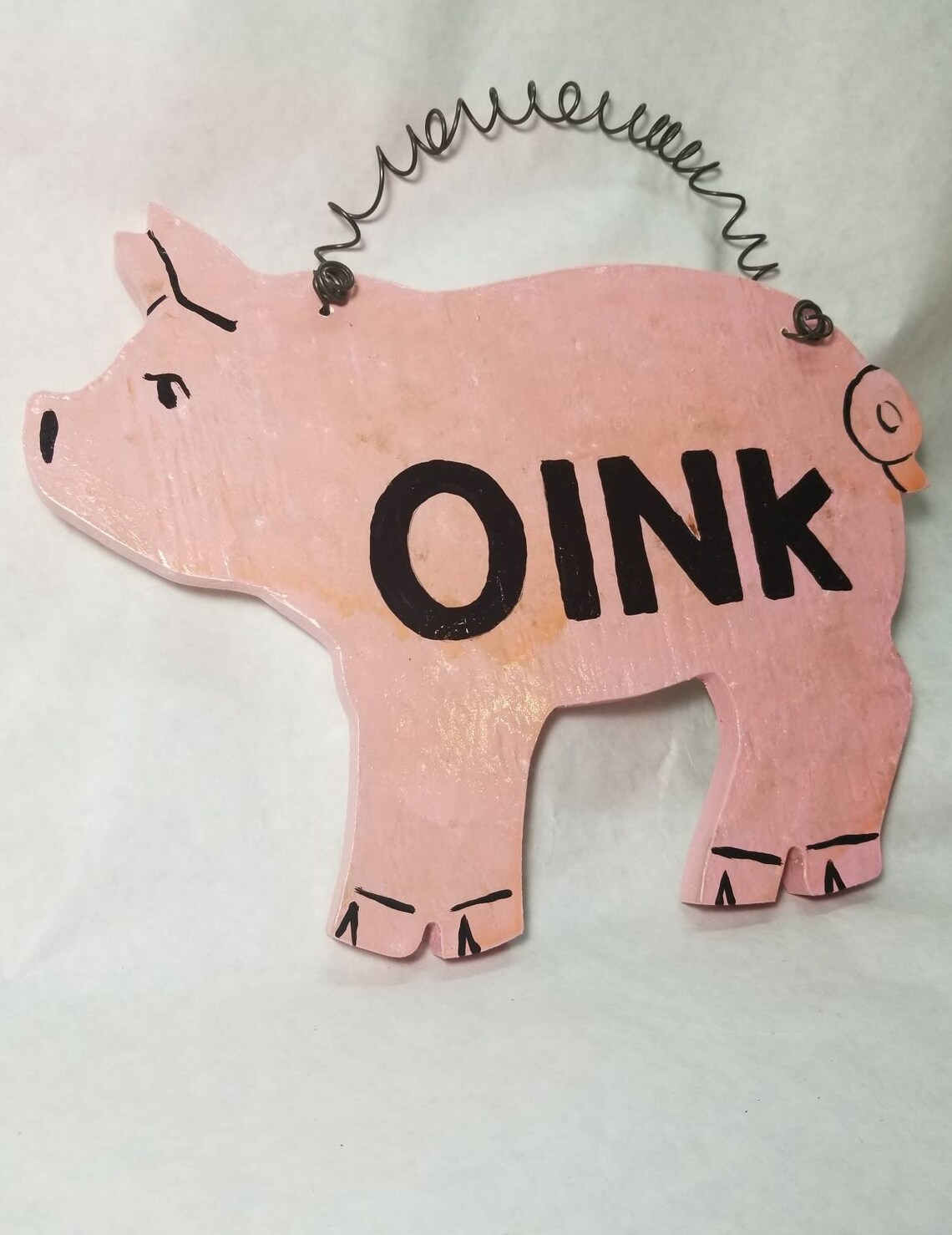 Country Pig Sign Pig Door Hanger Farm Sign Wire Hung Wood - Etsy