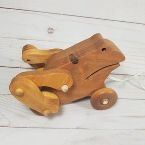 Hopping Frog, Push Toy, Rolling Toy, Nursery Decor, Baby Shower Gift ...
