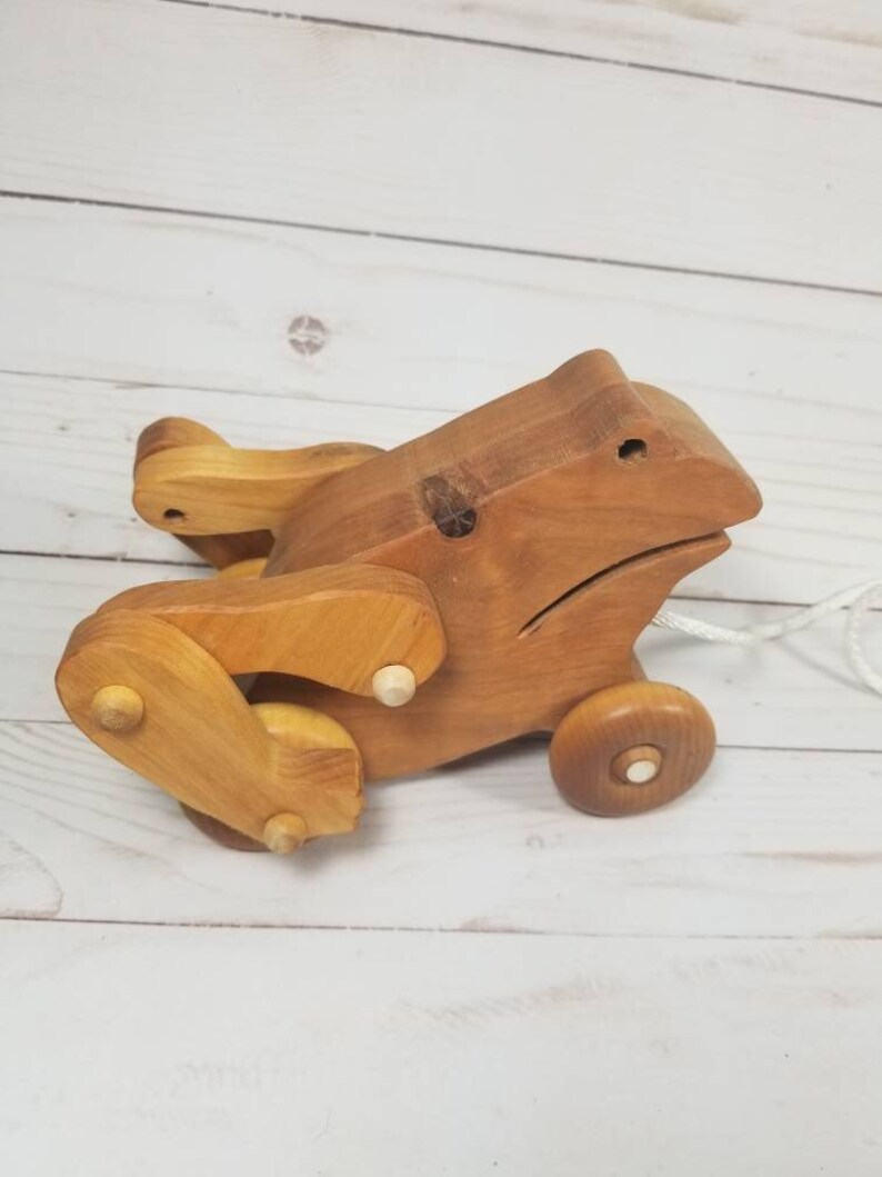 Hopping Frog, Push Toy, Rolling Toy, Nursery Decor, Baby Shower Gift ...