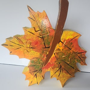 Fall Leaf Puzzle, Table Decoration, Season Decor, Falling Leaf ...
