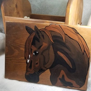 Horse Storage Box, Wooden Box W Lid, Treasure Storage, Book Box ...