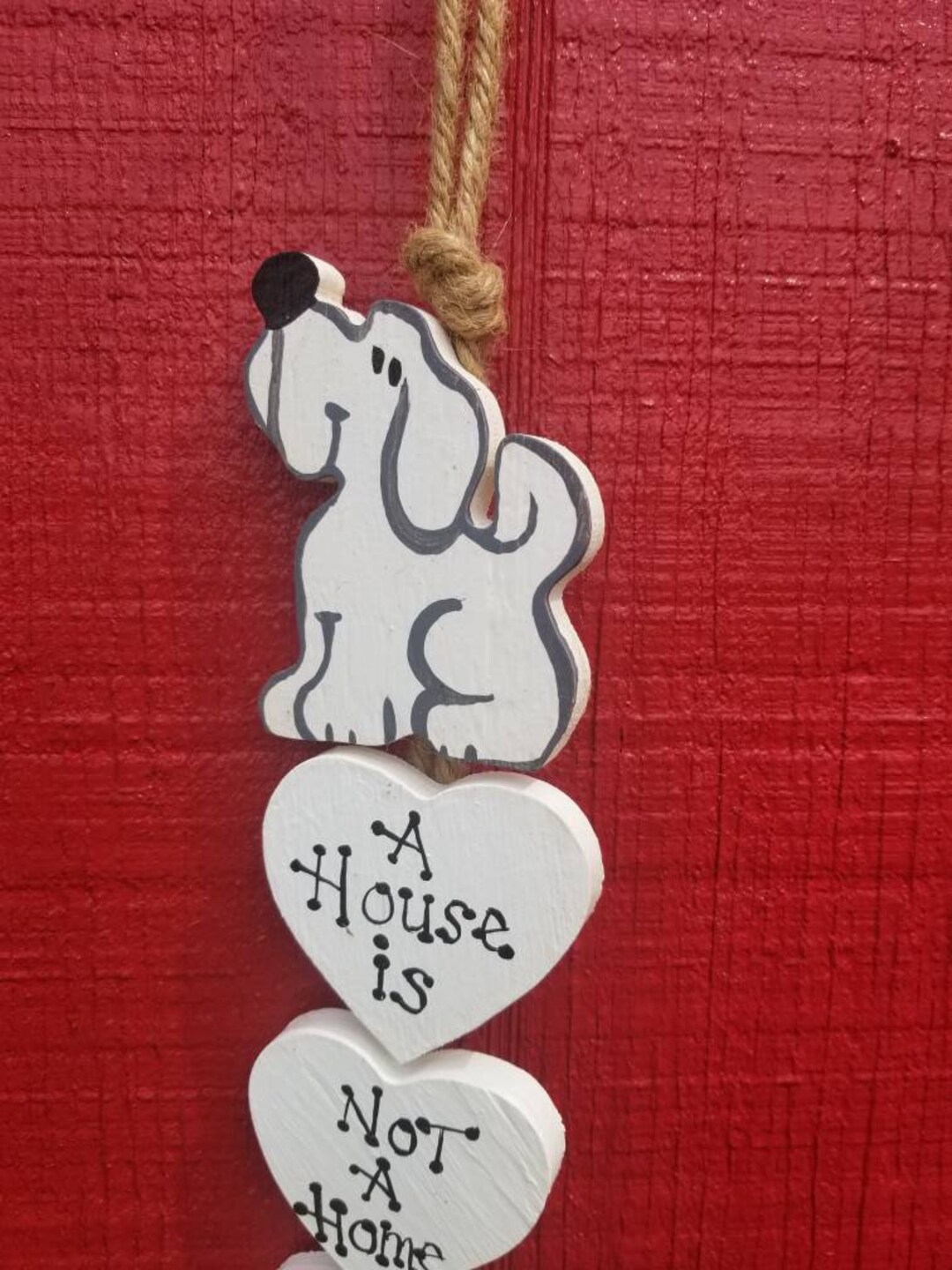 Dog Love Sign, "house is Not a Home", Dog With Hearts on Jute ...