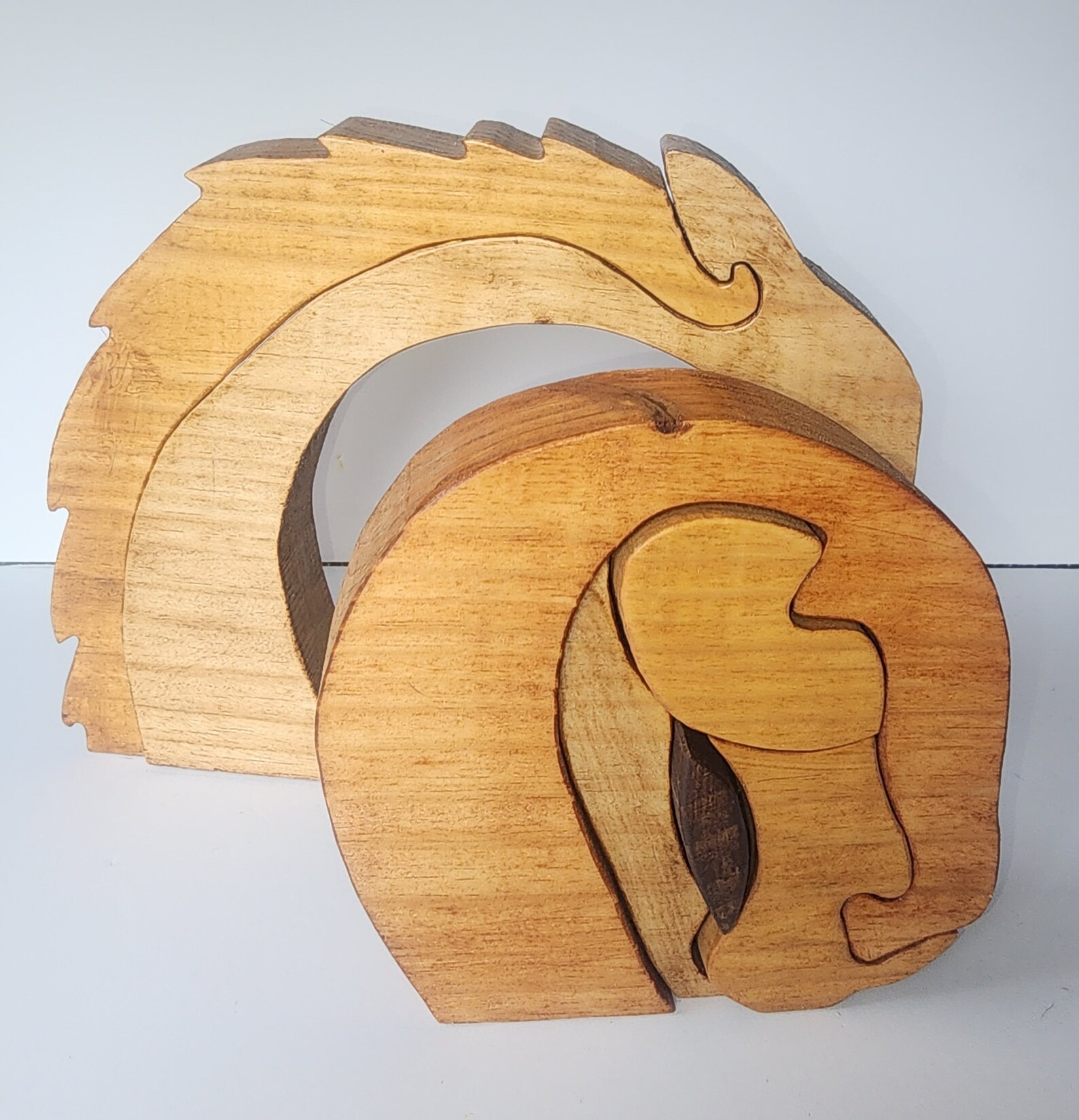 Artsy Horsehead Puzzle, Equine Decor, Shelf Art, Wooden Horse Sculpture ...