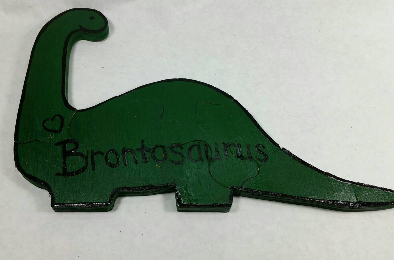 Brontosaurus Wooden Puzzle Hand Painted Puzzle Dinosaur - Etsy