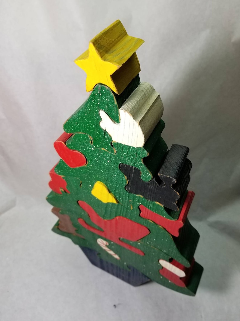 Christmas Tree Wood Puzzle Christmas Decor Christmas Tree - Etsy