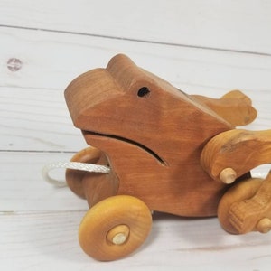 Hopping Frog, Push Toy, Rolling Toy, Nursery Decor, Baby Shower Gift ...