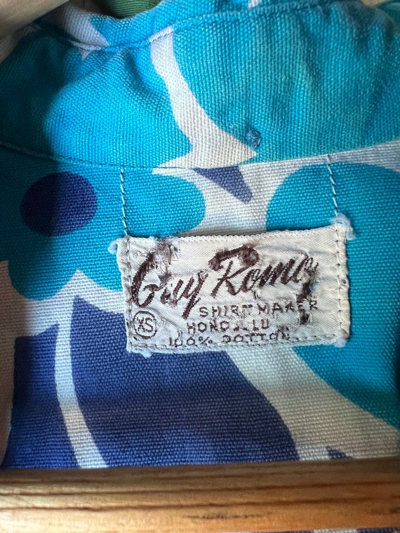 Vintage 60s Guy Romo “69” embroidered blue tone Hawai… - Gem