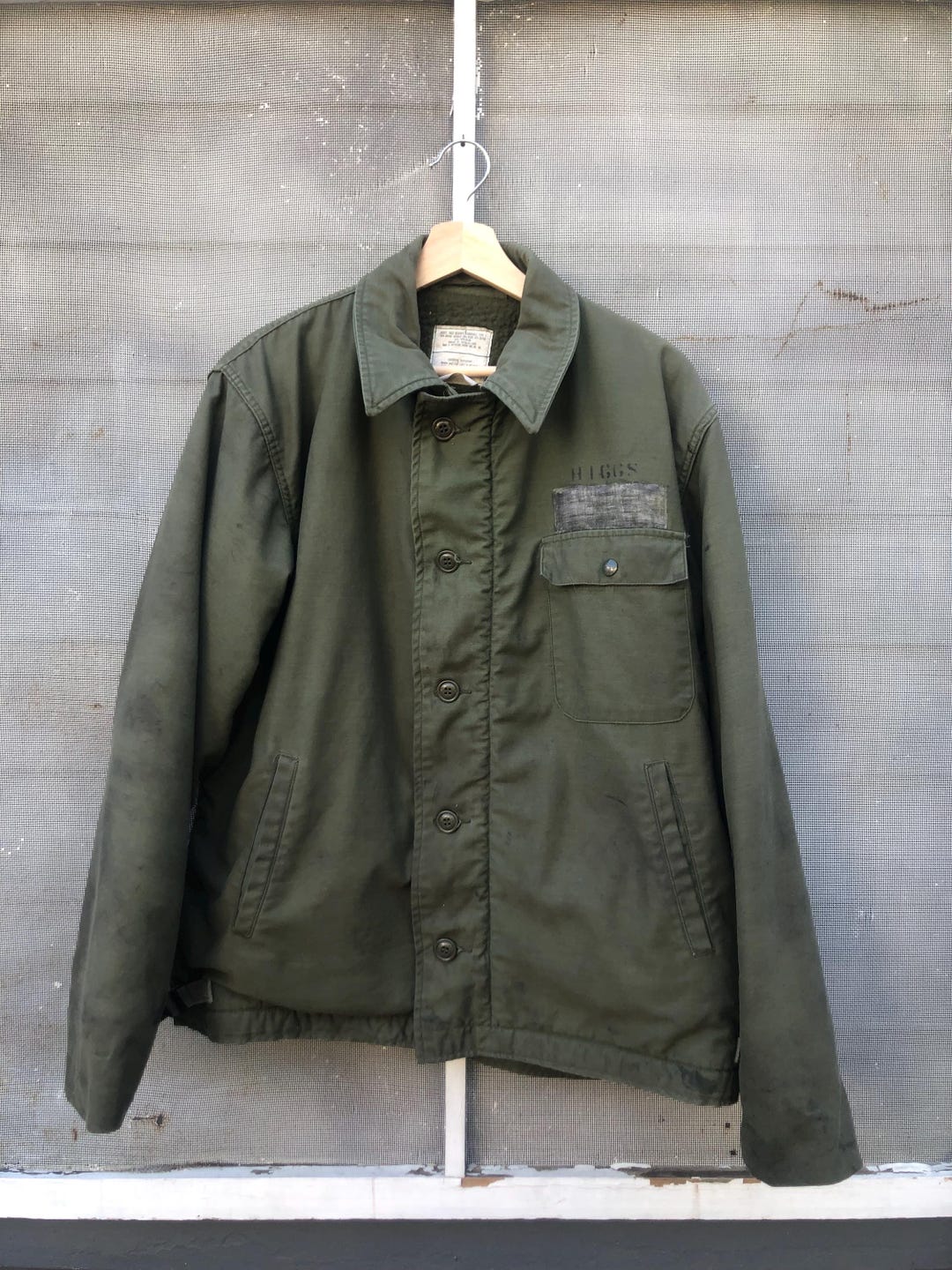 Vintage 80s USN A2 Deck Jacket Stenciled Distressed Size XL - Etsy